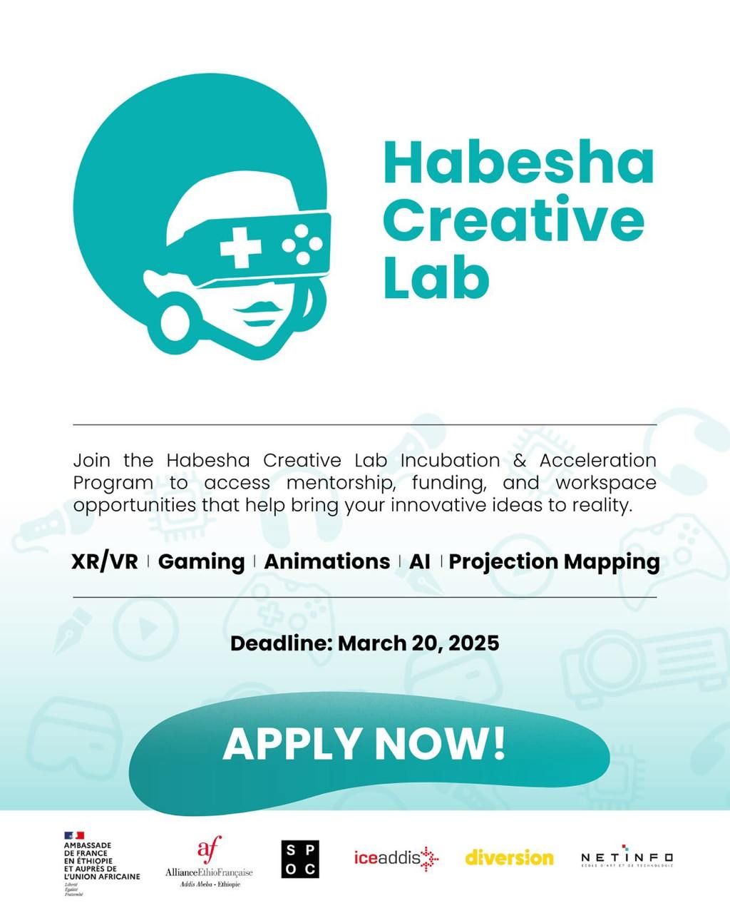 Innovate in VR, AI & Gaming? Apply for Habesha Creative Lab's Incubation Program: Upto €10,000 Grant